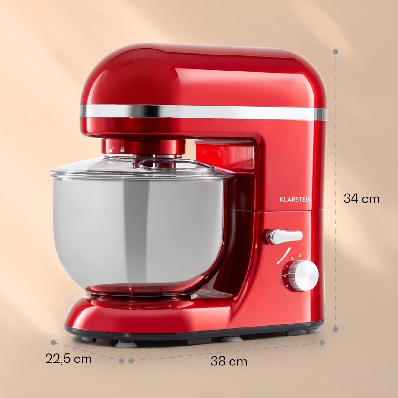 Máy Đánh Trứng Trộn Bột Đa Năng Klarstein Bella Elegance 1300W (màu đỏ ...